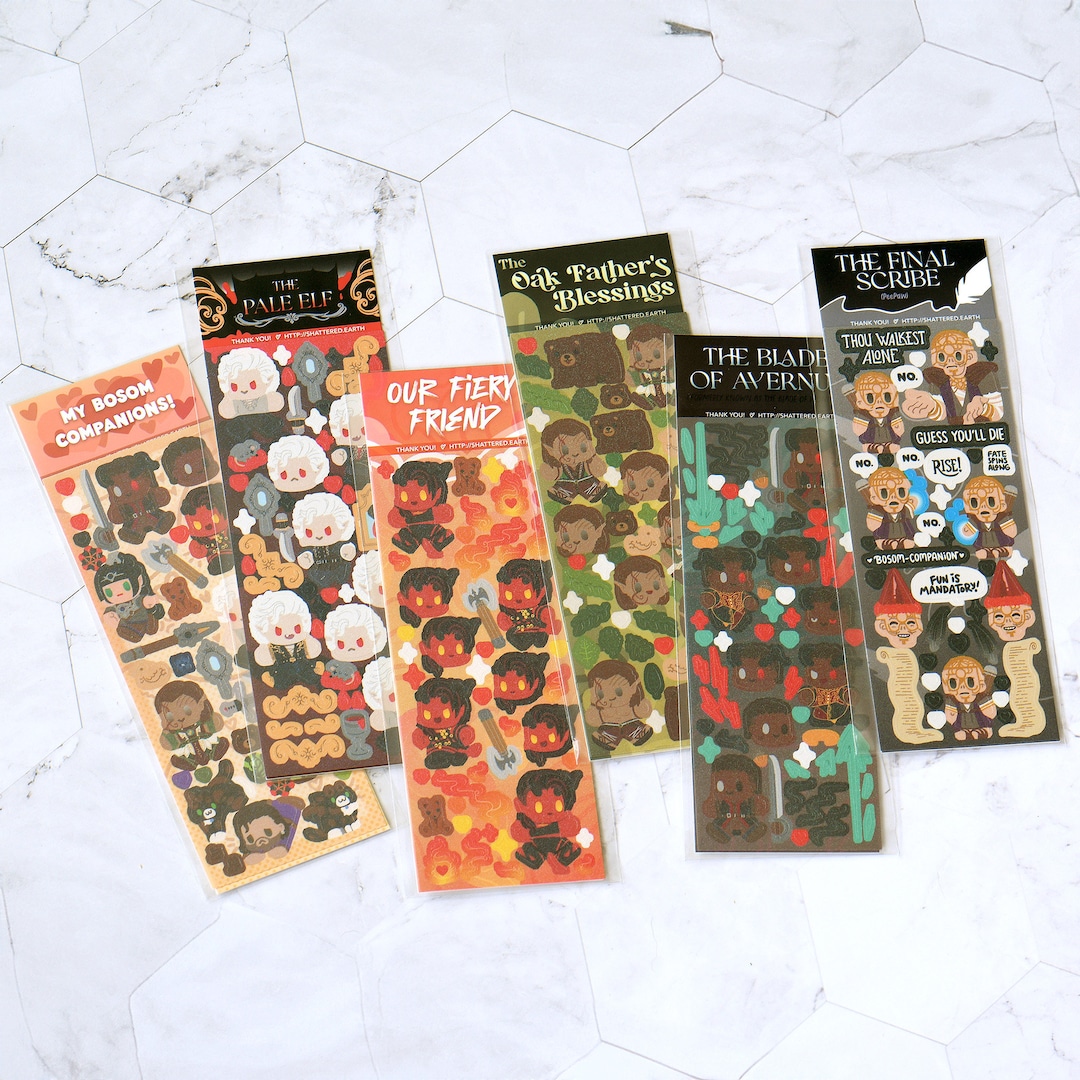 Baldur's Gate 3 Chibi Deco Sticker Sheets - Etsy