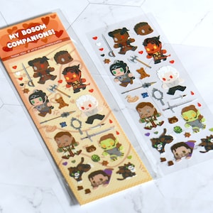 Baldur's Gate 3 Chibi Deco Sticker Sheets - Etsy