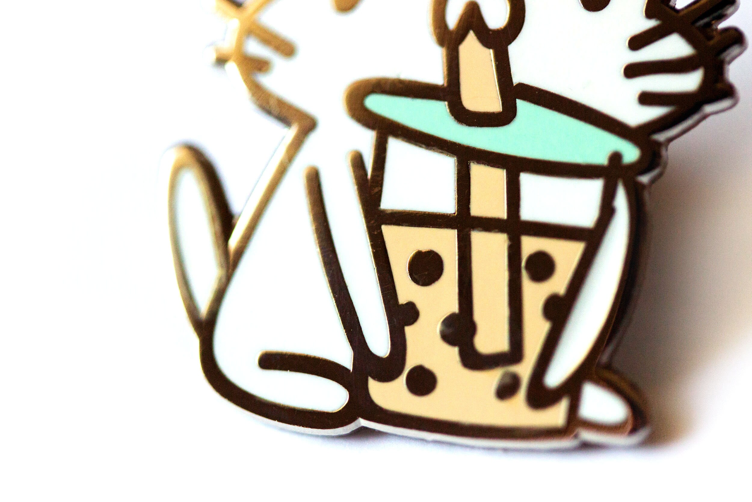 Boba Squiggle Cat Enamel Pin Boba Cat Boba Pin | Etsy