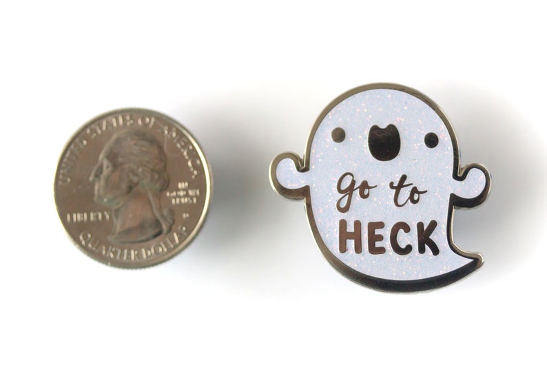 Go to Heck Ghost Pin Glitter Ghost Pin Go to Heck Pin Go - Etsy