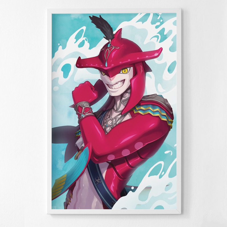 Sidon Zora Prince Art Print Legend of Zelda Breath of the - Etsy
