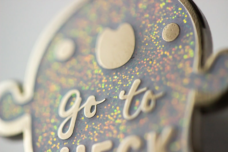 Go to Heck Ghost Pin Glitter Ghost Pin Go to Heck Pin Go - Etsy