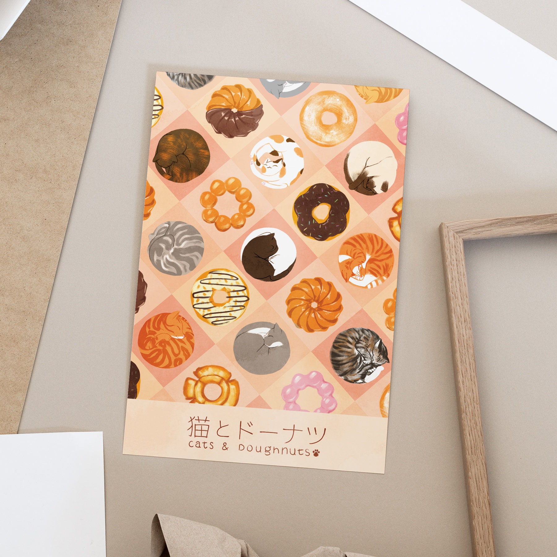 Cats & Donuts Art Print - Etsy