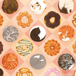 Cats & Donuts Art Print - Etsy
