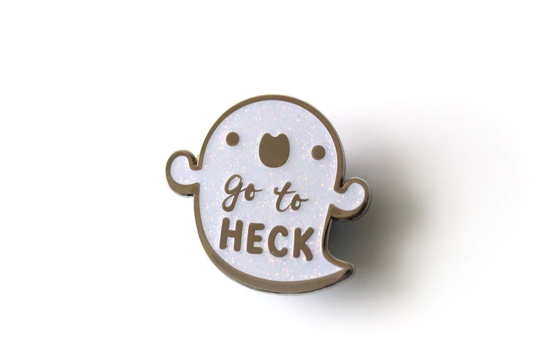Go to Heck Ghost Pin Glitter Ghost Pin Go to Heck Pin Go - Etsy