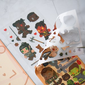 Baldur's Gate 3 Chibi Deco Sticker Sheets - Etsy