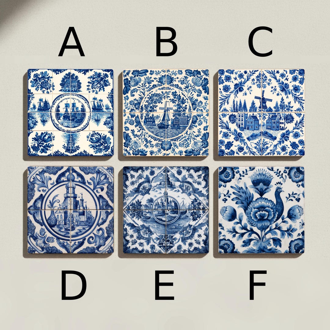 Delft Tile Coasters – Dutch Golden Age Blue and White Ceramic - Etsy