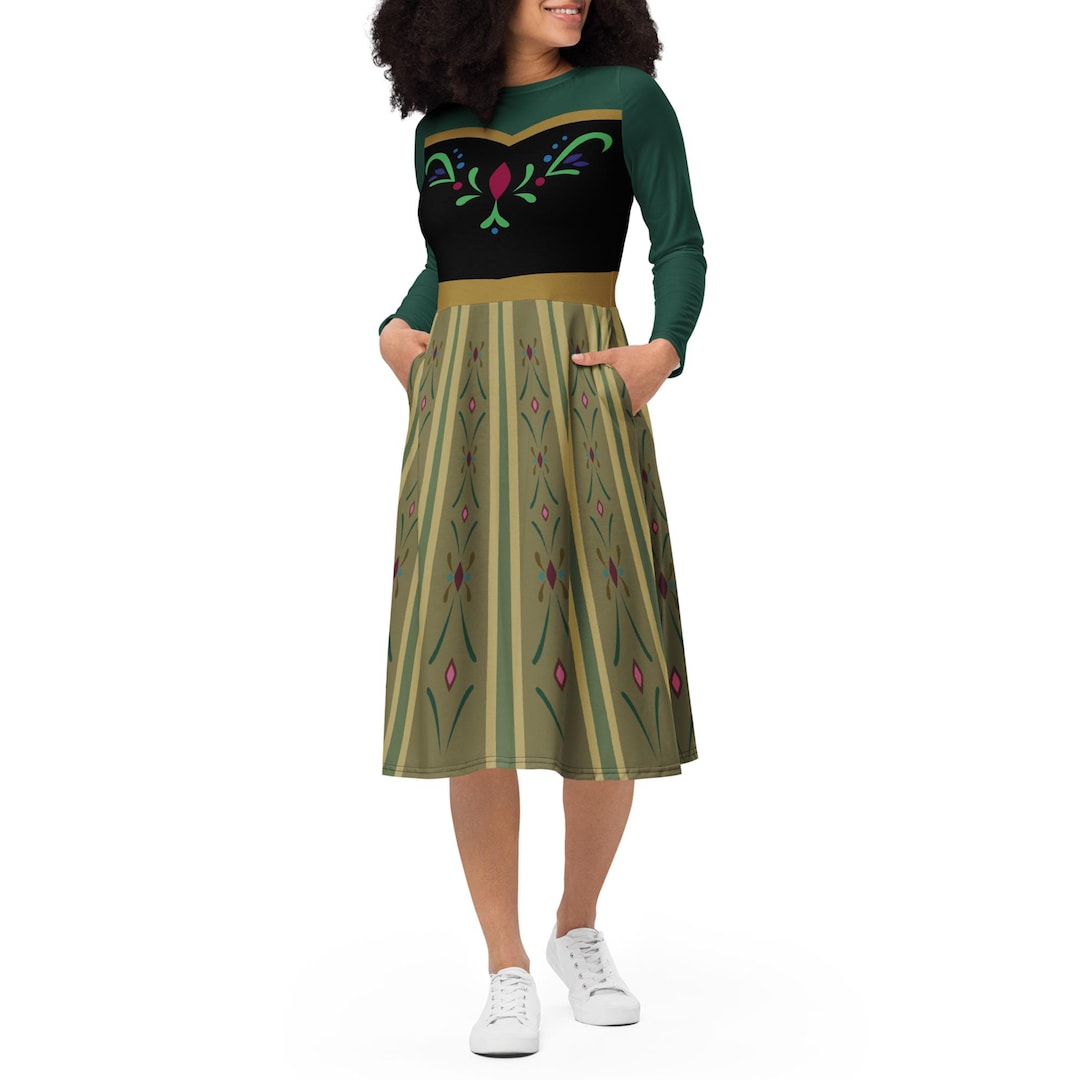 Anna Costume Long Sleeve Midi Dress - Made to Order - Etsy