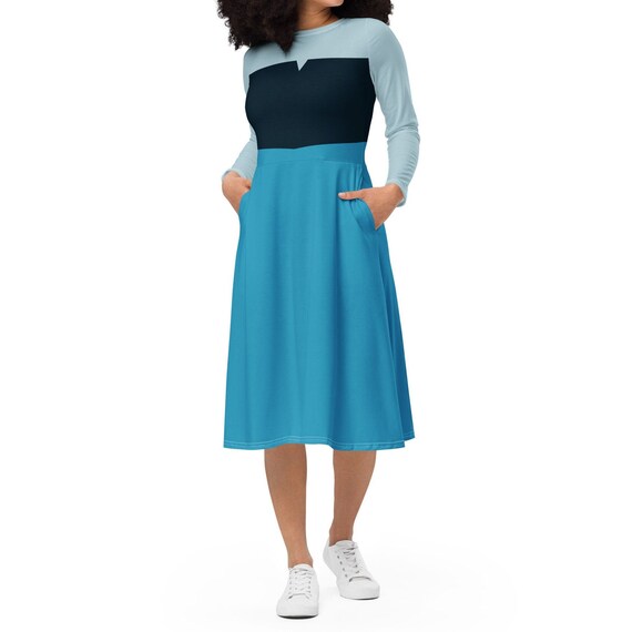 Ariel Blue Disneybound Long Sleeve Midi Dress - Etsy