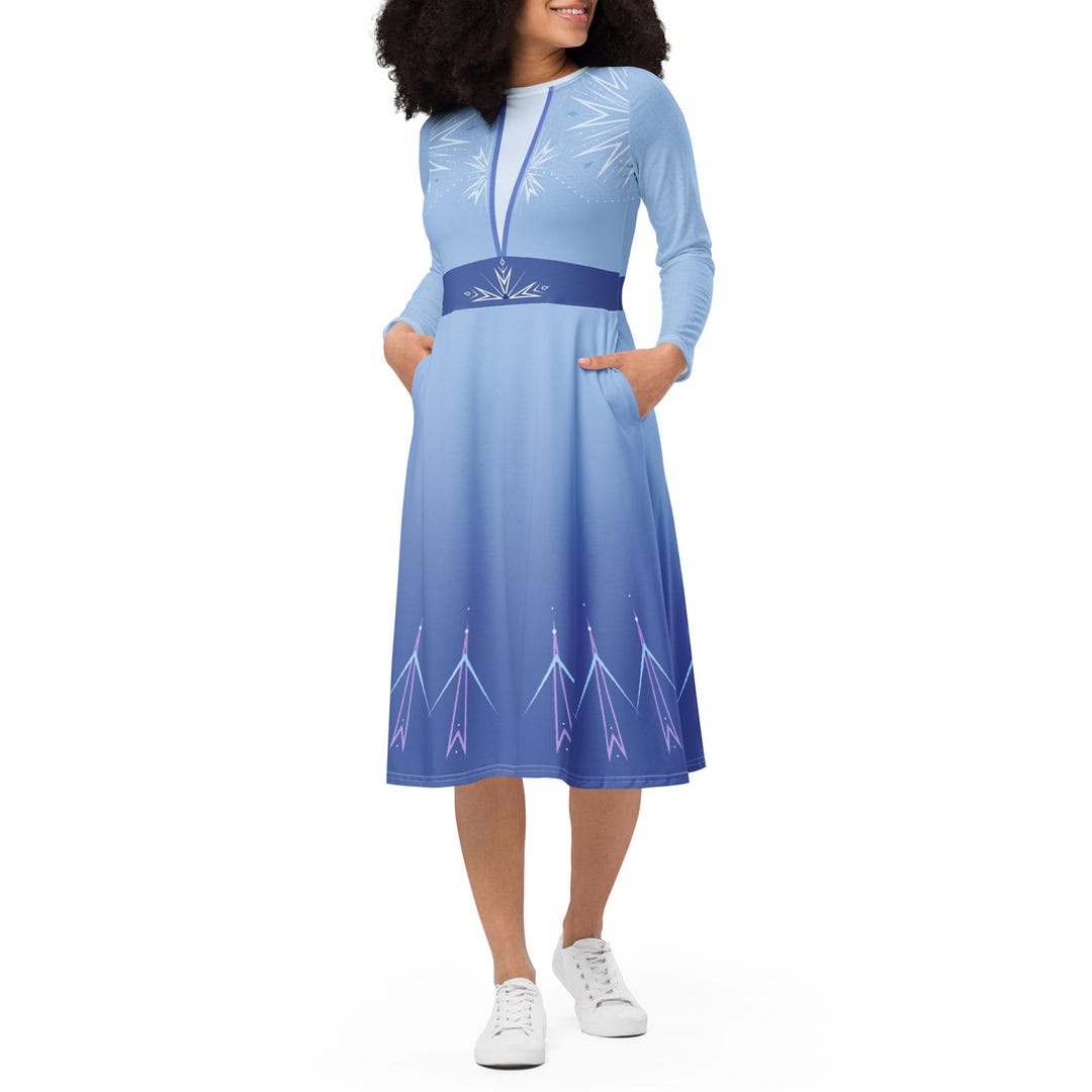 Elsa Costume Long Sleeve Midi Dress - Made to Order - Etsy