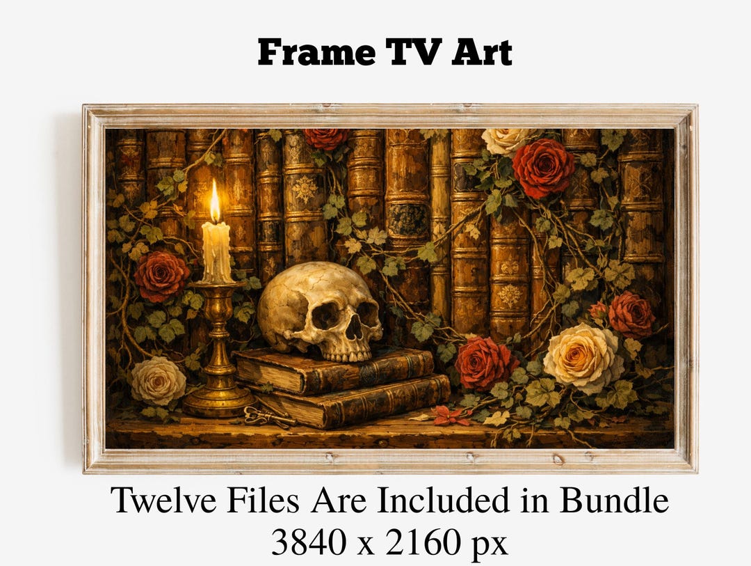 TV Art Frame Dark Academia Bundle, Samsung Frame TV, Dark Academia ...