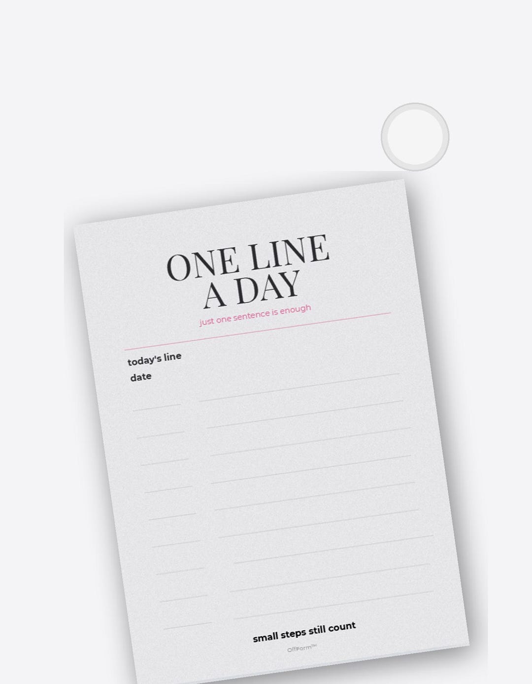 ADHD One Line A Day Journal, Minimalist Daily Planner (PDF Printable A4 ...