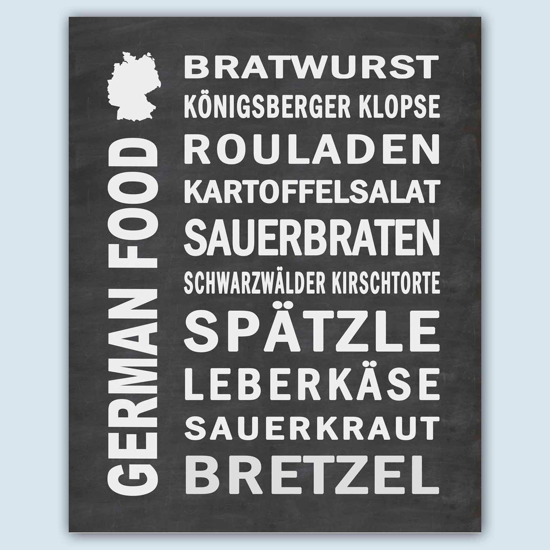 German Food Poster, Germany Kitchen Gifts, German Home Decor - Etsy