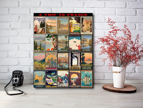 French Travel Poster Wanderlust Gift Vintage French Decor | Etsy