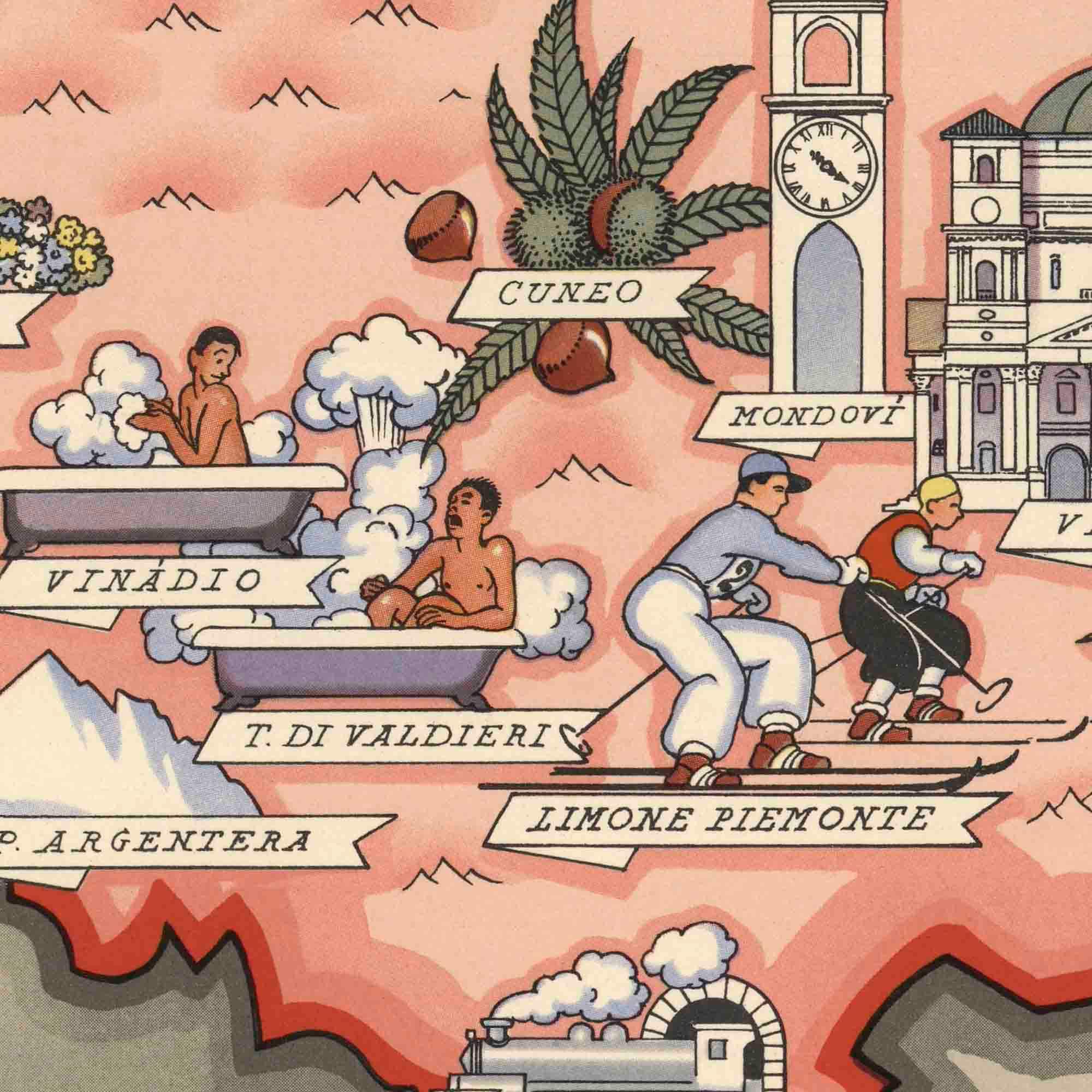 Piemonte Italy Vintage Map Piedmont Decor Italy Gift Ideas - Etsy