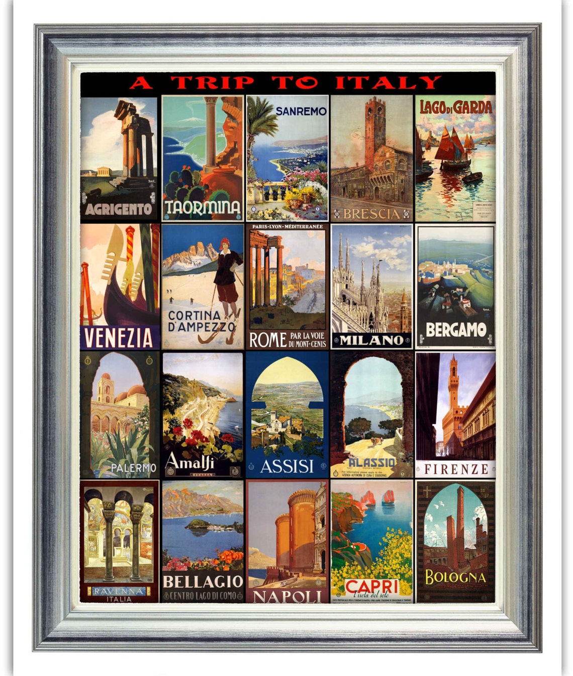 Vintage Italy Travel Poster, Italian Wall Art - Etsy