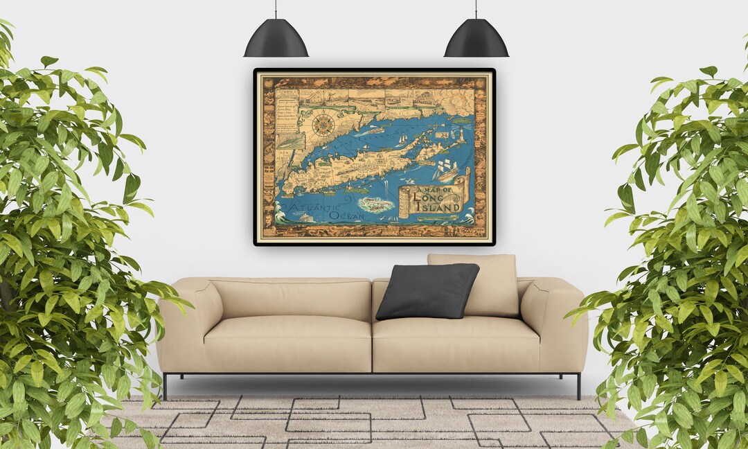 Long Island Map Art, Long Island Decor, Long Island Gift - Etsy