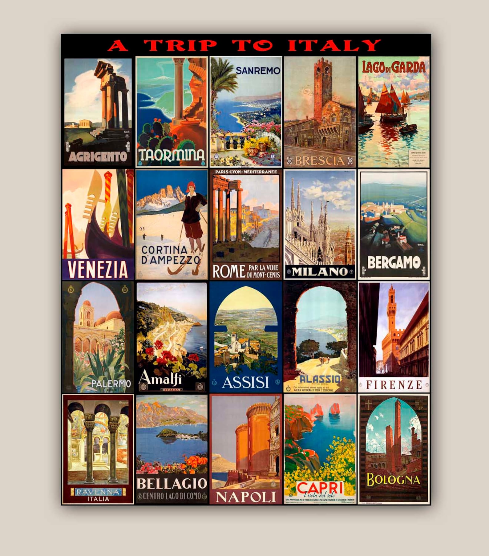 Italian Wall Decor Italy Travel Poster Italy Gift Ideas | Etsy