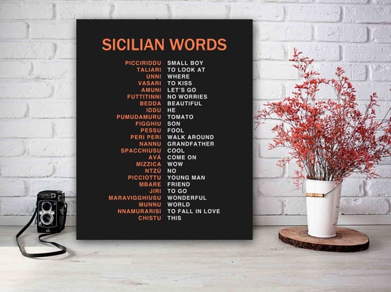 Sicilian Words Print Sicilia Decor Sicily Gift Ideas | Etsy