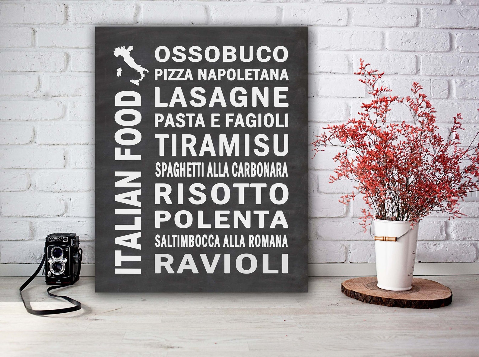 Italian Food Poster, Italy Kitchen Gifts, Italian Home Decor - Etsy