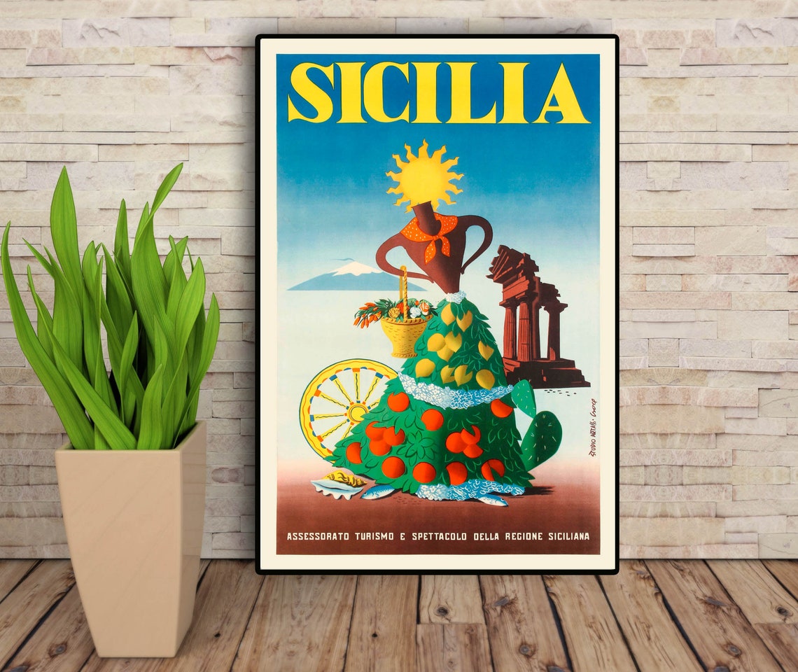 Sicily Art Print, Sicily Travel Poster, Sicilian Gifts, Sicilia Italia ...