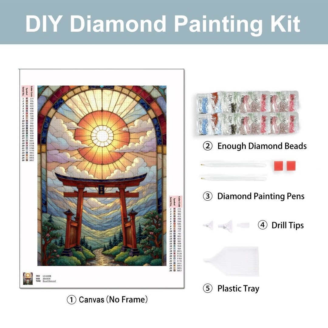 Stained Glass Torii Gate Diamond Painting Kit (no Frame) – Japanese ...