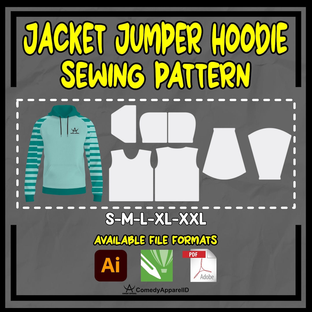 Hoodie Sewing Pattern PDF | Printable Pattern | Digital Download | S-M ...