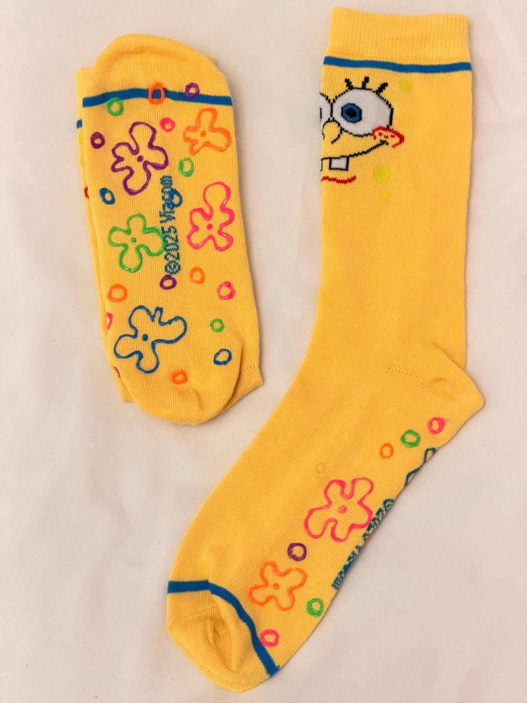 Spongebob Pilates/yoga Grip Socks - Etsy