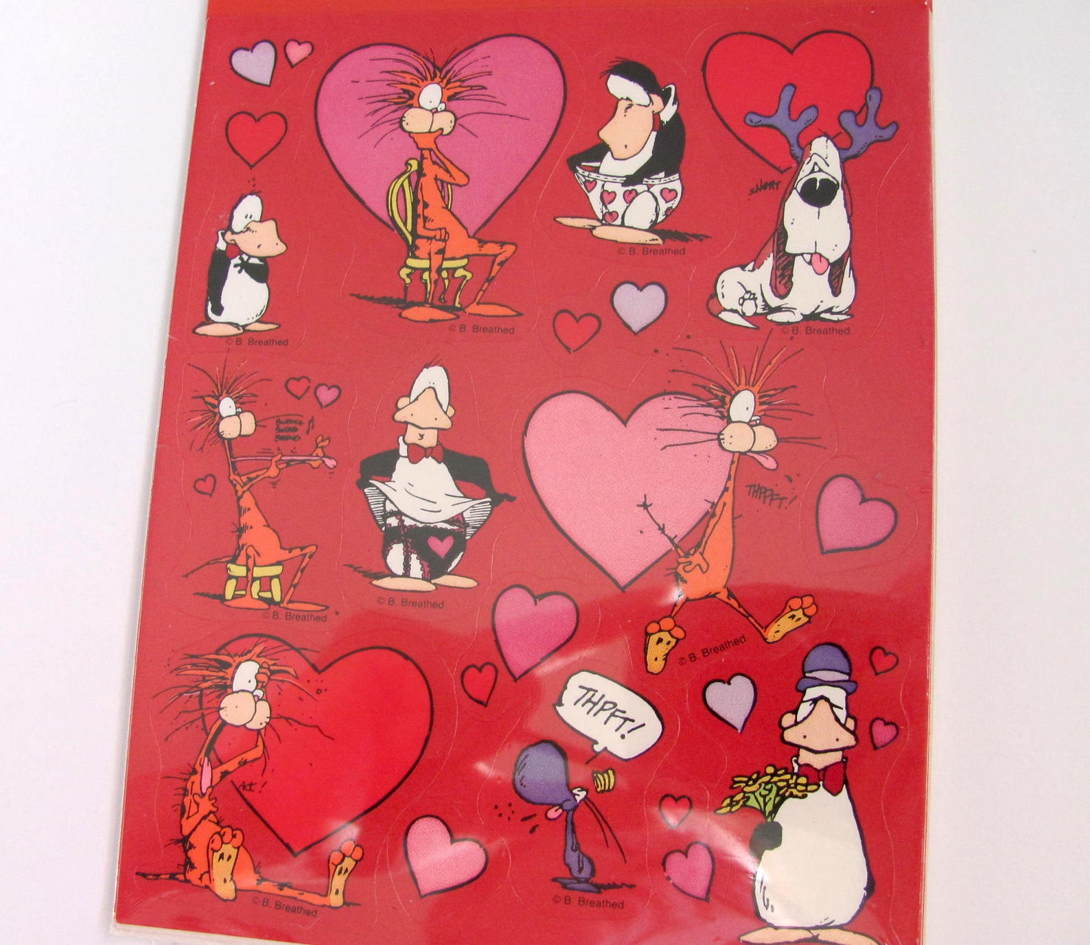 Bloom County Opus and Bill AGC Vintage Sticker Sheet - 80's Valentine ...