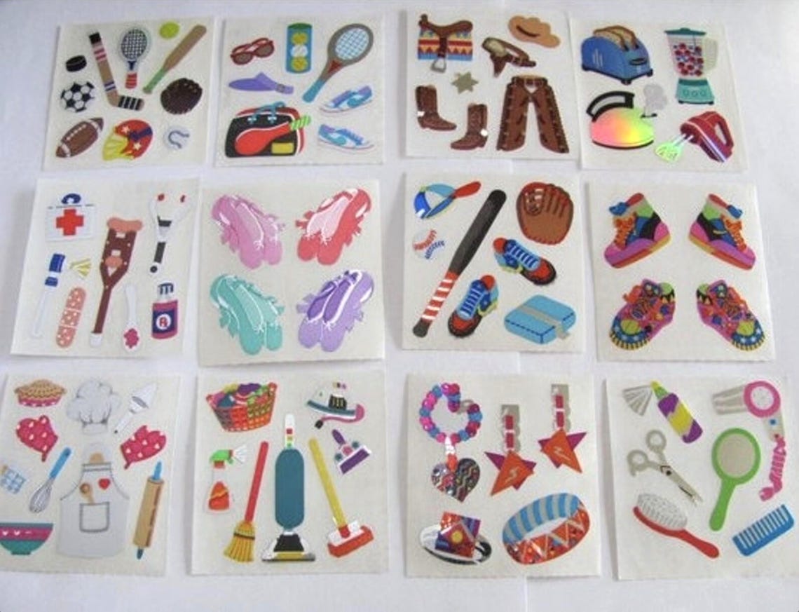 Sandylion Mylar Foil Vintage Stickers - You Choose - Food Baking Sports ...