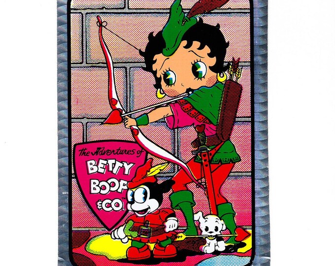 Robin Hood Betty Boop Vintage KFS Prismatic Sticker - 80's Bow Arrow ...