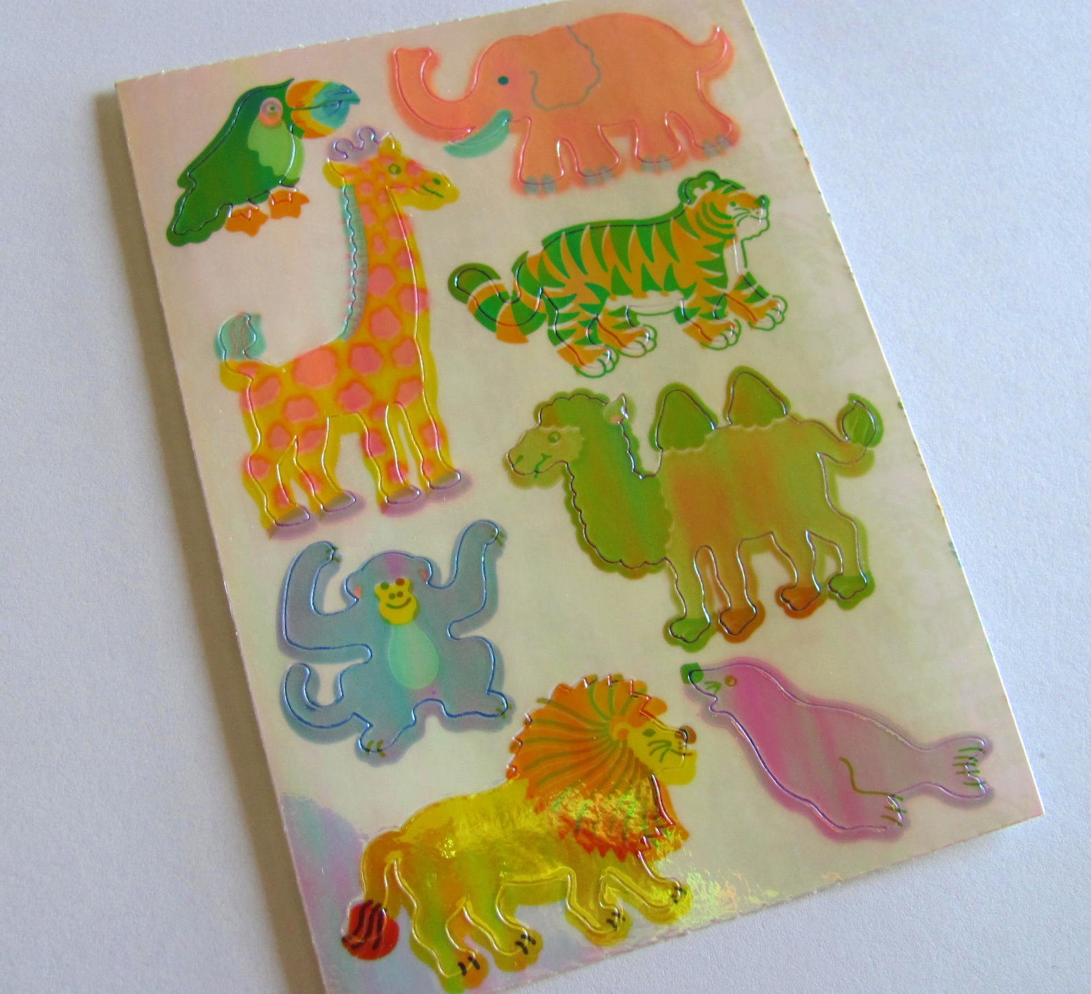 Vintage Sandylion Pearly Animals Maxi Sticker Sheet 80's | Etsy