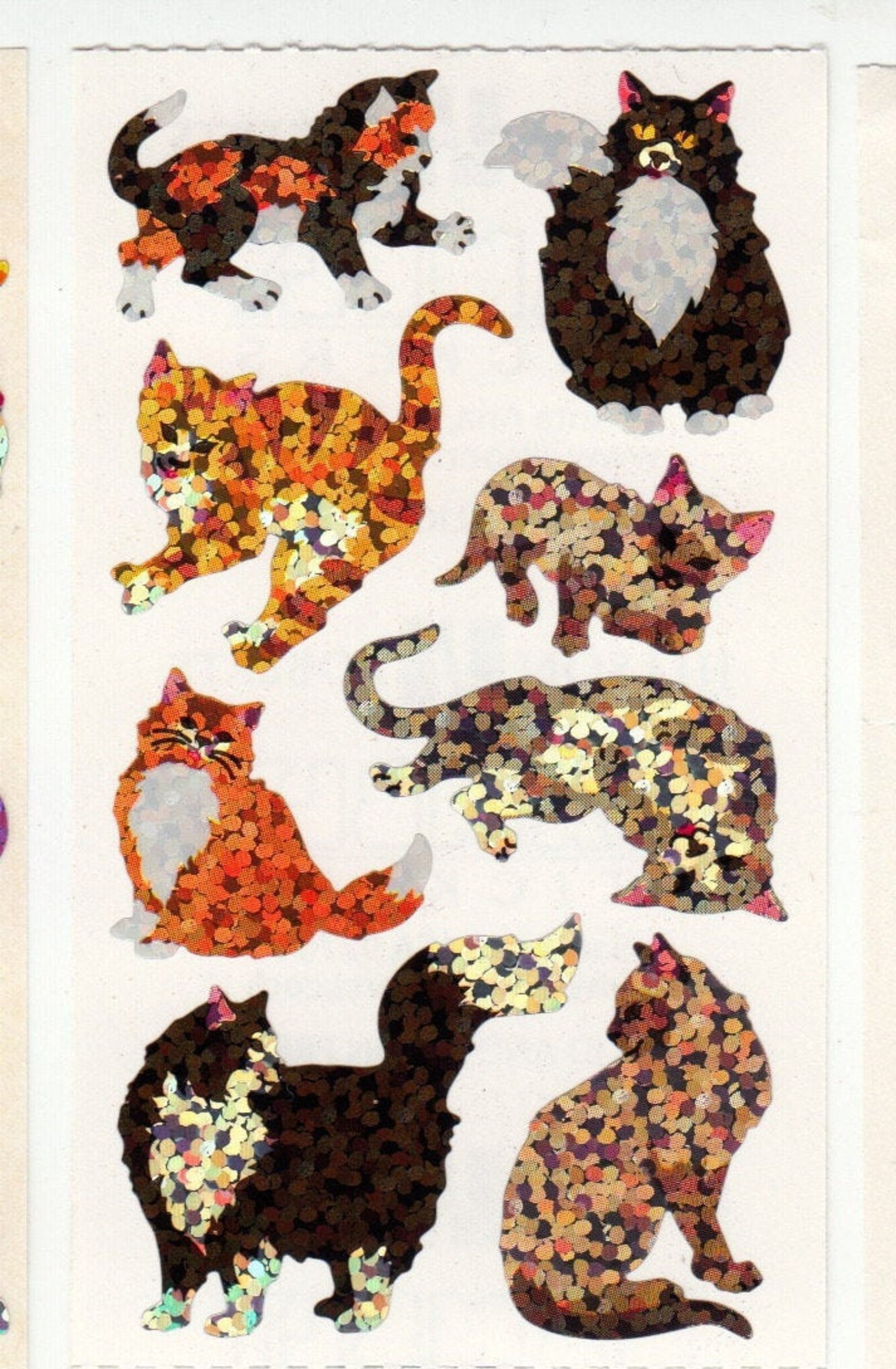 Hambly Cats Glitter Sticker Strip - Kitten Kitty Cat Feline Tabby ...