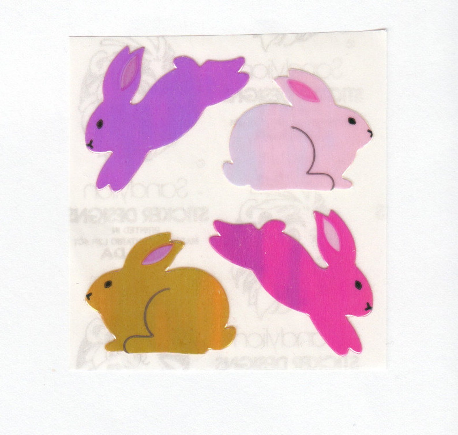 Sandylion Pearl Finish Bunny Rabbit Stickers Vintage - Etsy