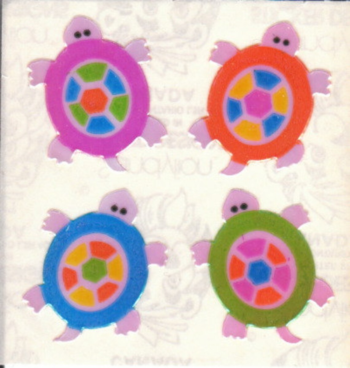 Vintage Sandylion Pearl Finish Turtles Stickers - 80's Turtle Tortoise ...