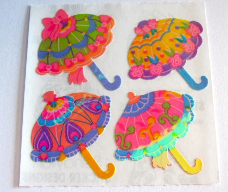 Parasol Vintage Sandylion Pearl Finish Umbrella Stickers | Etsy