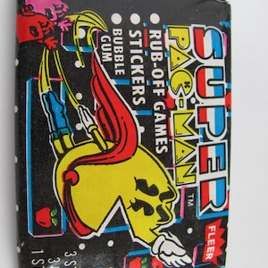 Vintage 1982 Super Pac-man Stickers Scratch Offs - Video Game 80's ...