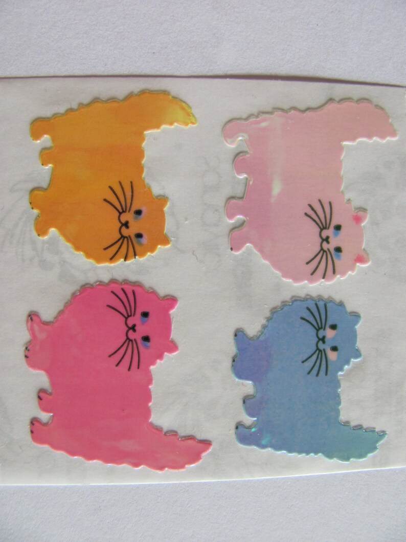 Sandylion Persian Cat Kitten Pearly Vintage Sticker Mod Rare | Etsy