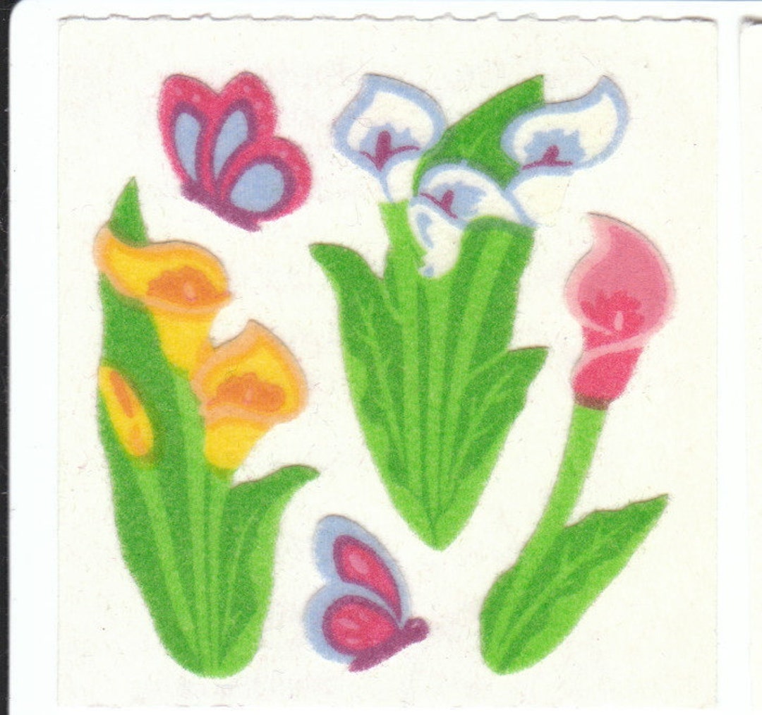 Calla Lily Rare Vintage Sandylion Fuzzy Flower Stickers 80's - Lilies ...