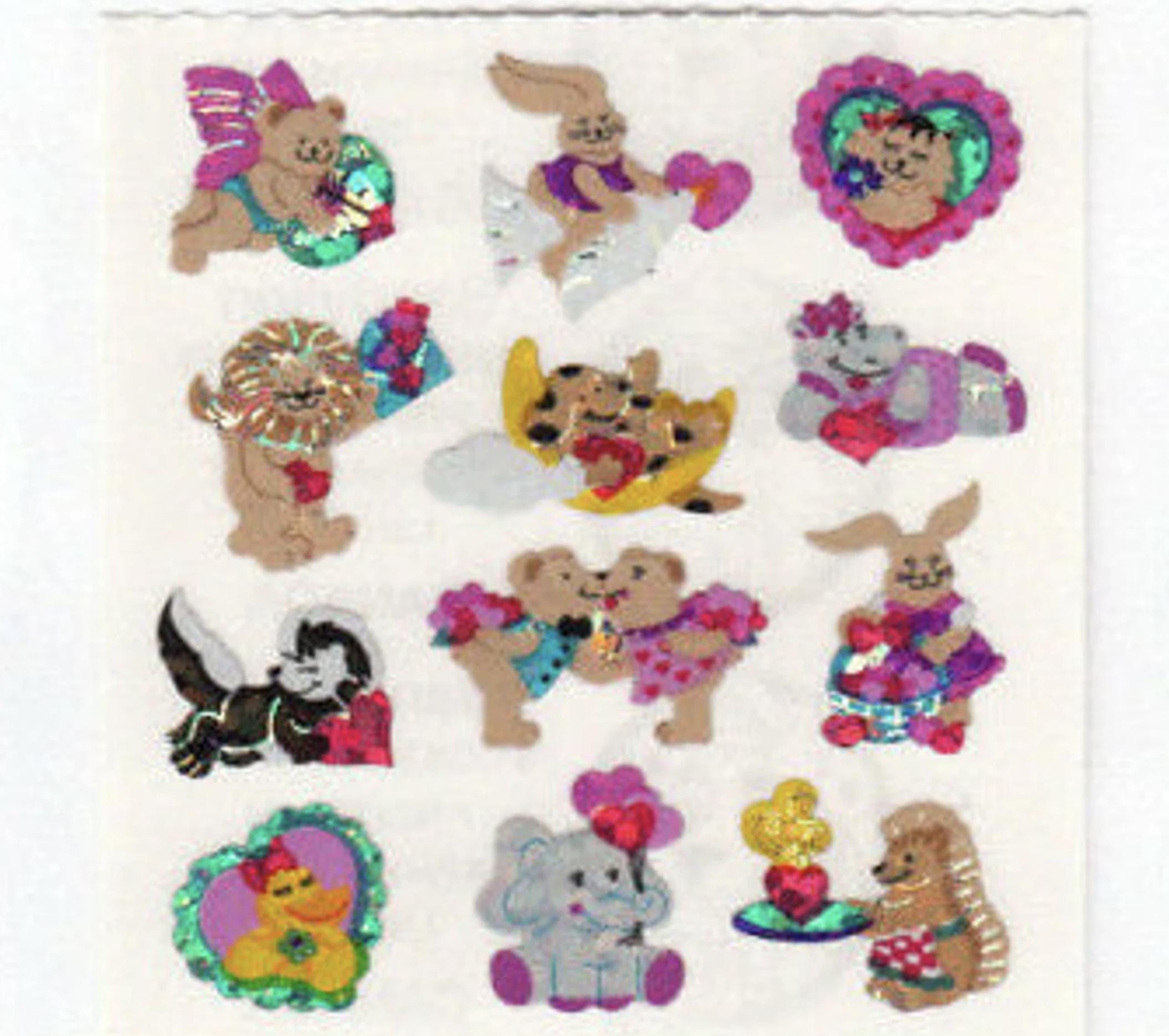 Valentine Animals Vintage Sandylion Glitter Sticker Mod - Mini Cupid ...