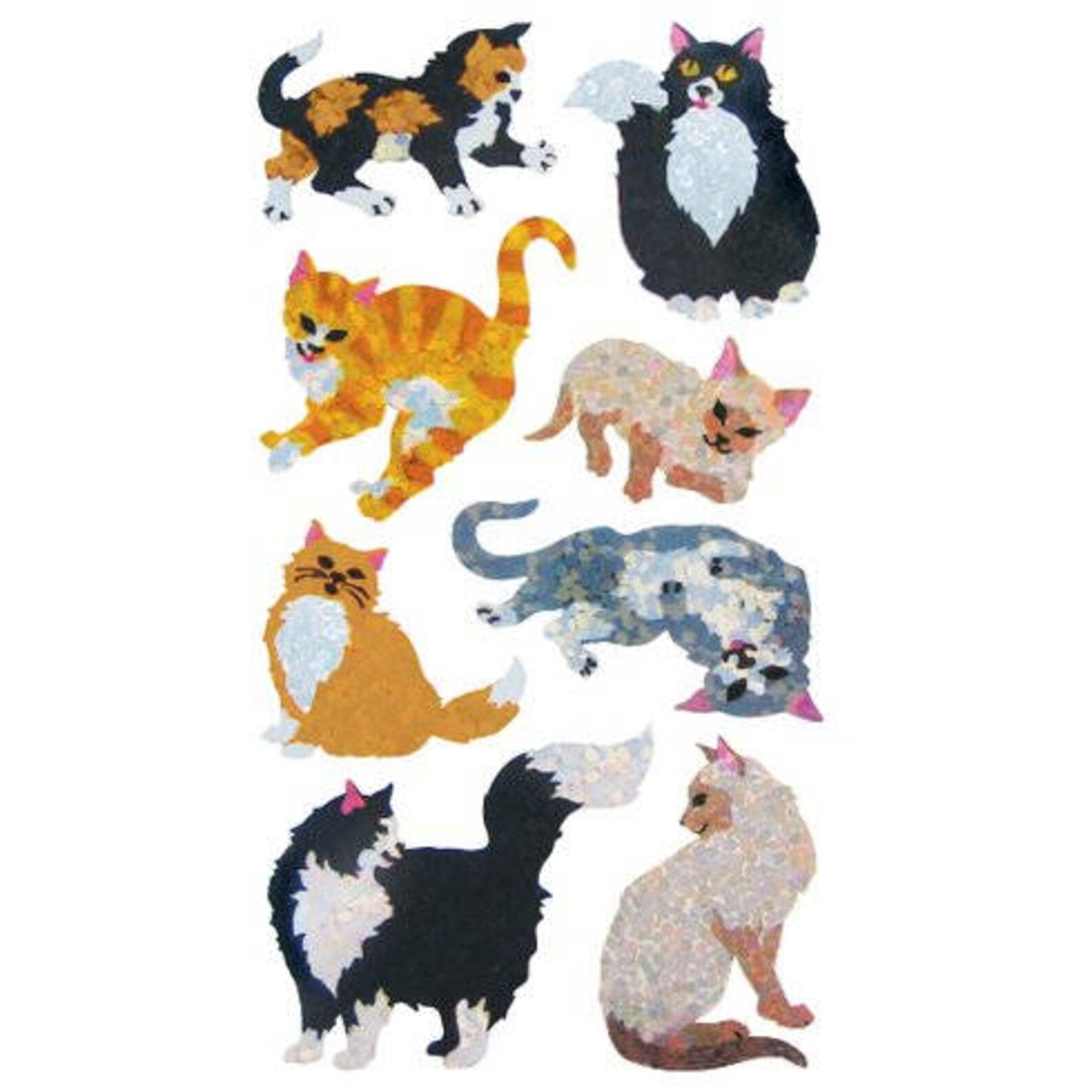 Hambly Cats Glitter Sticker Strip - Kitten Kitty Cat Feline Tabby ...
