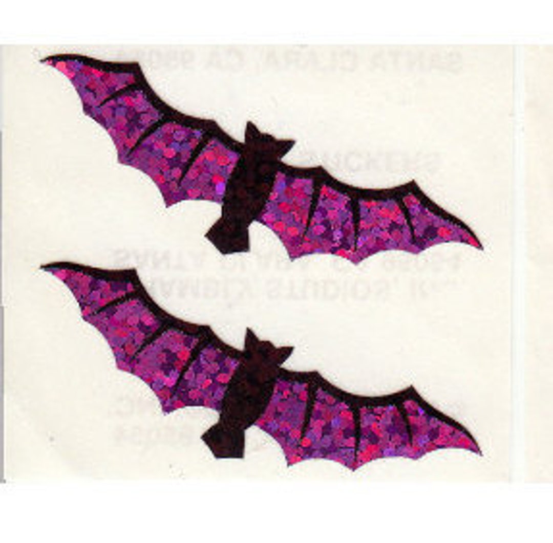 Purple Glitter Bat Super Rare Vintage Hambly Sticker Mod - 80's ...