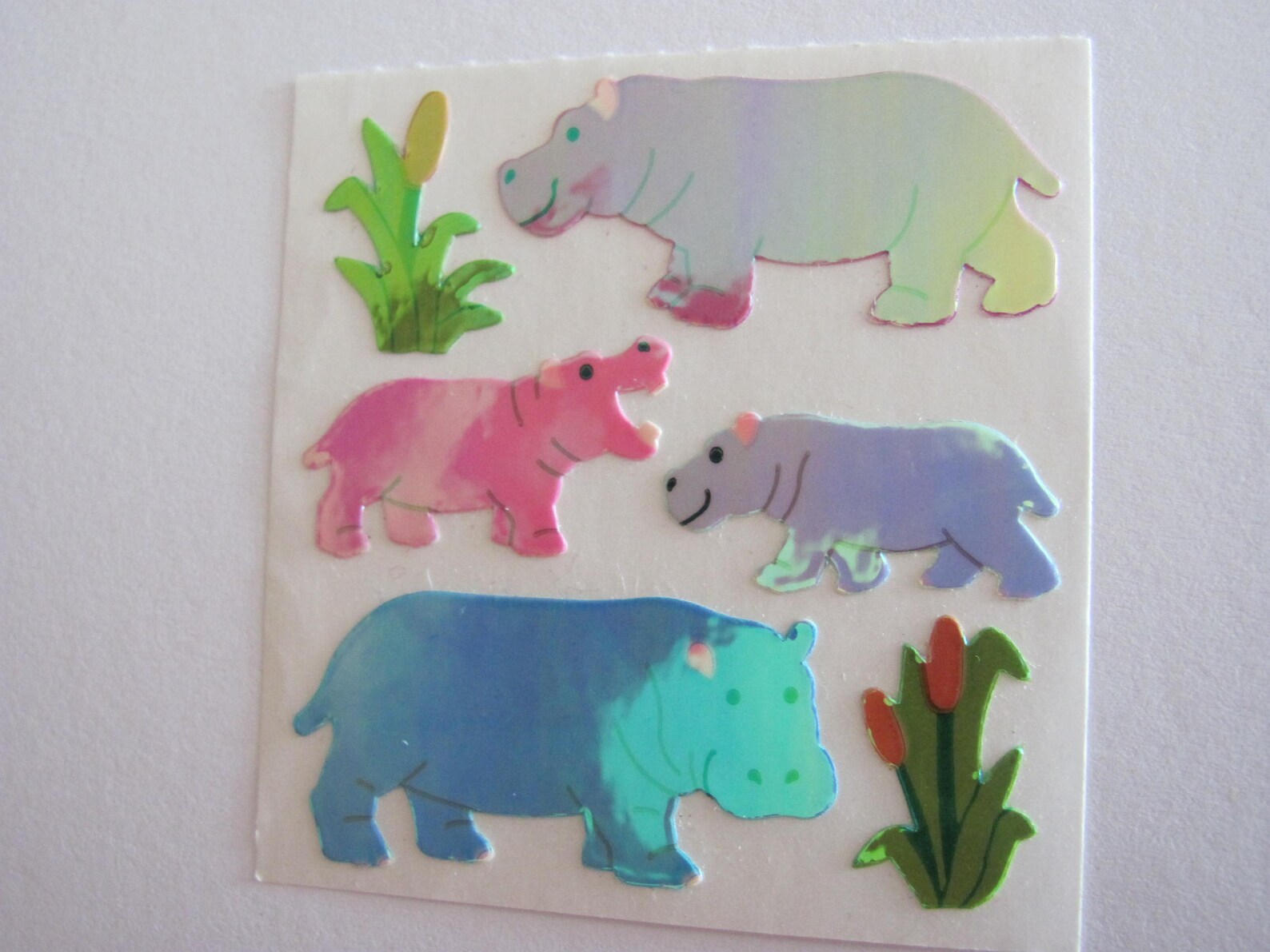 Sandylion Pearl Finish Adorable Hippo Vintage Stickers Rare | Etsy