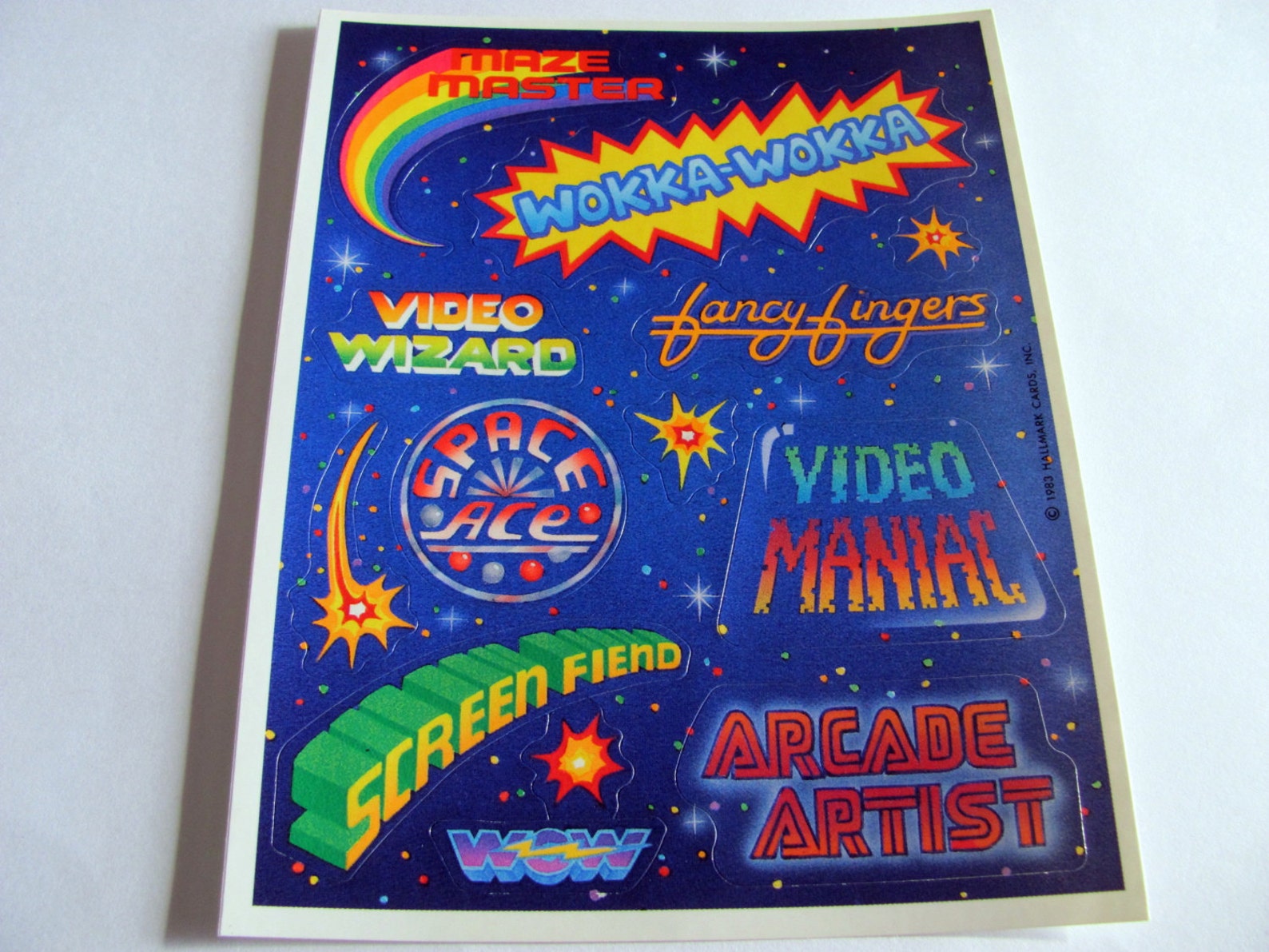 Vintage 80's Hallmark Video Game Sticker Sheet Arcade - Etsy