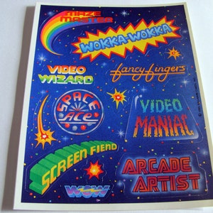 Vintage 80's Hallmark Video Game Sticker Sheet - Arcade Maze Maniac ...