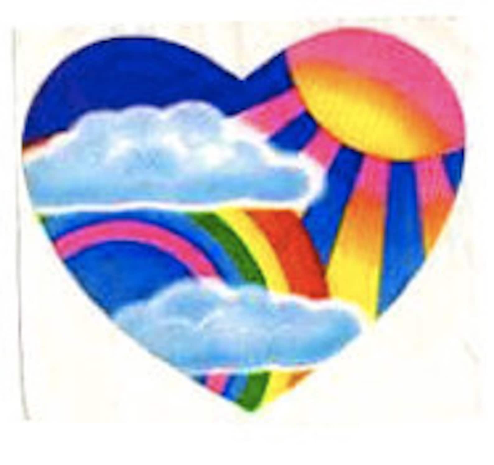 Rare Vintage Lisa Frank Large Sun Rays and Rainbow Heart - Etsy