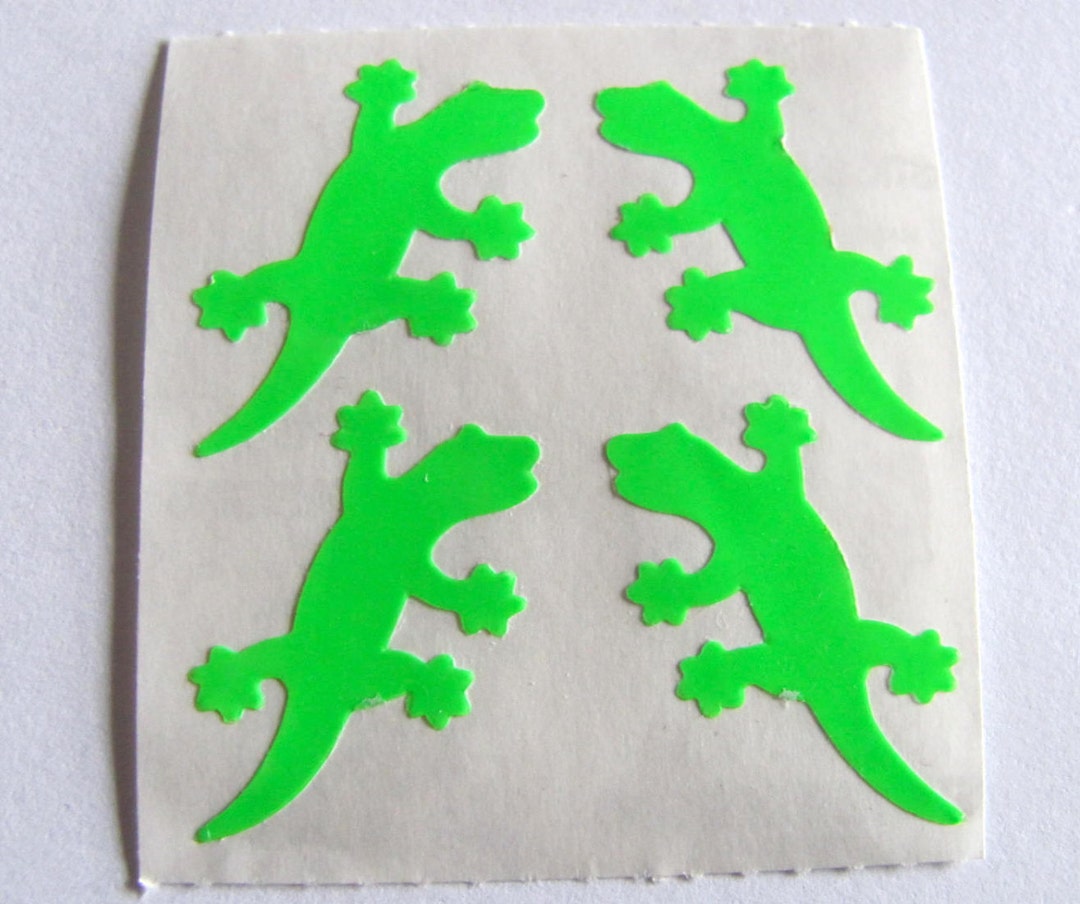 Sandylion Neon Green Lizard Rare Vintage Stickers - 80's Gecko ...