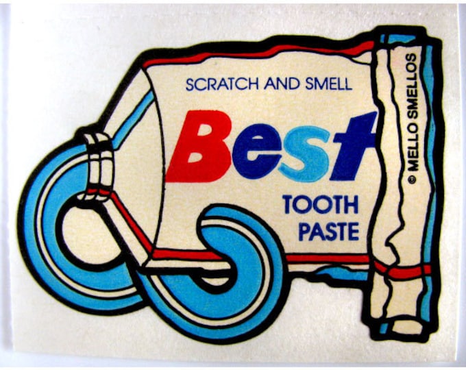 Vintage Mello Smello Scratch and Sniff Best Toothpaste Sticker - 80's ...