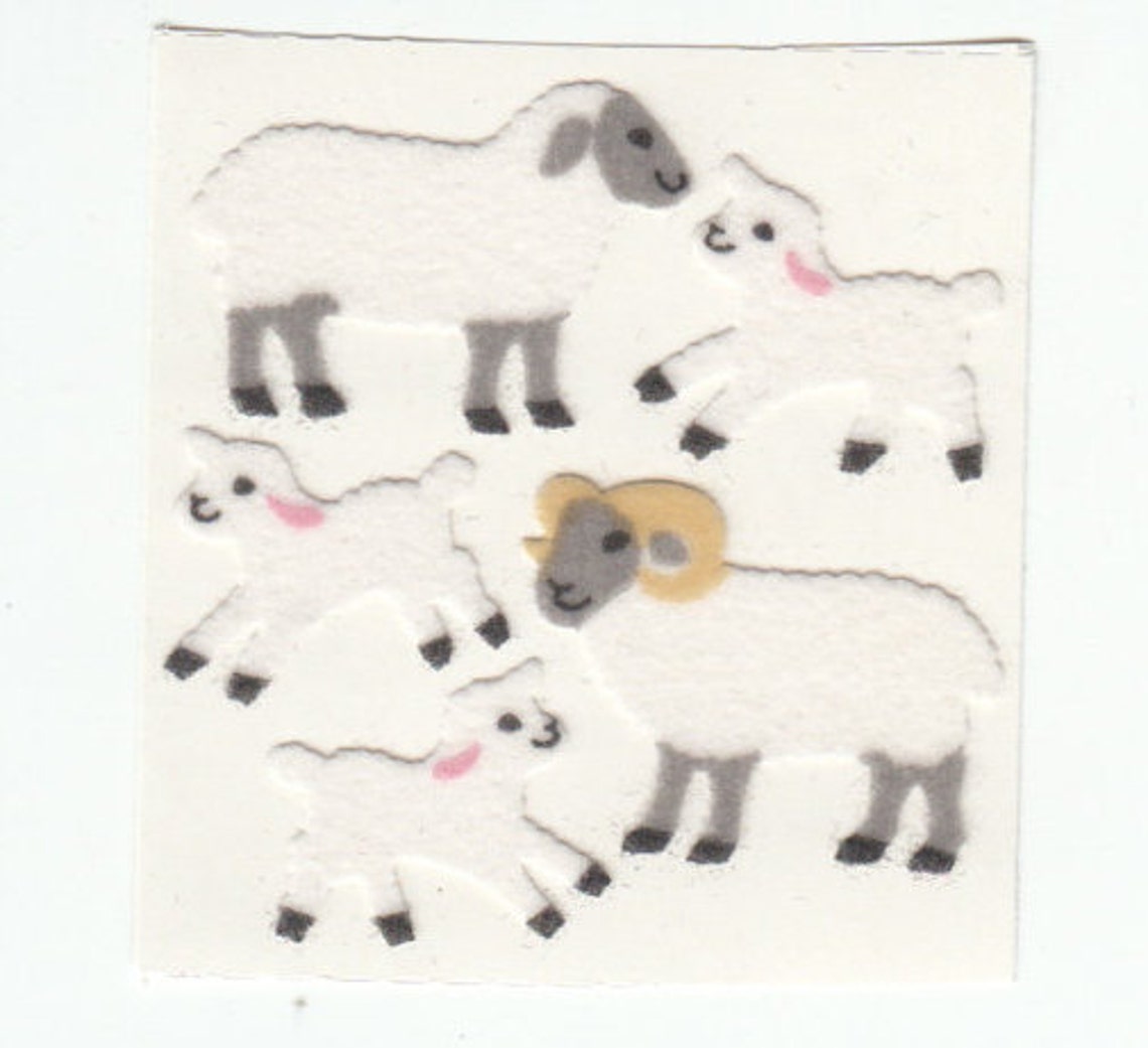 Vintage Sandylion Fuzzy Sheep Lamb Sticker Mod Ram Scrapbook | Etsy