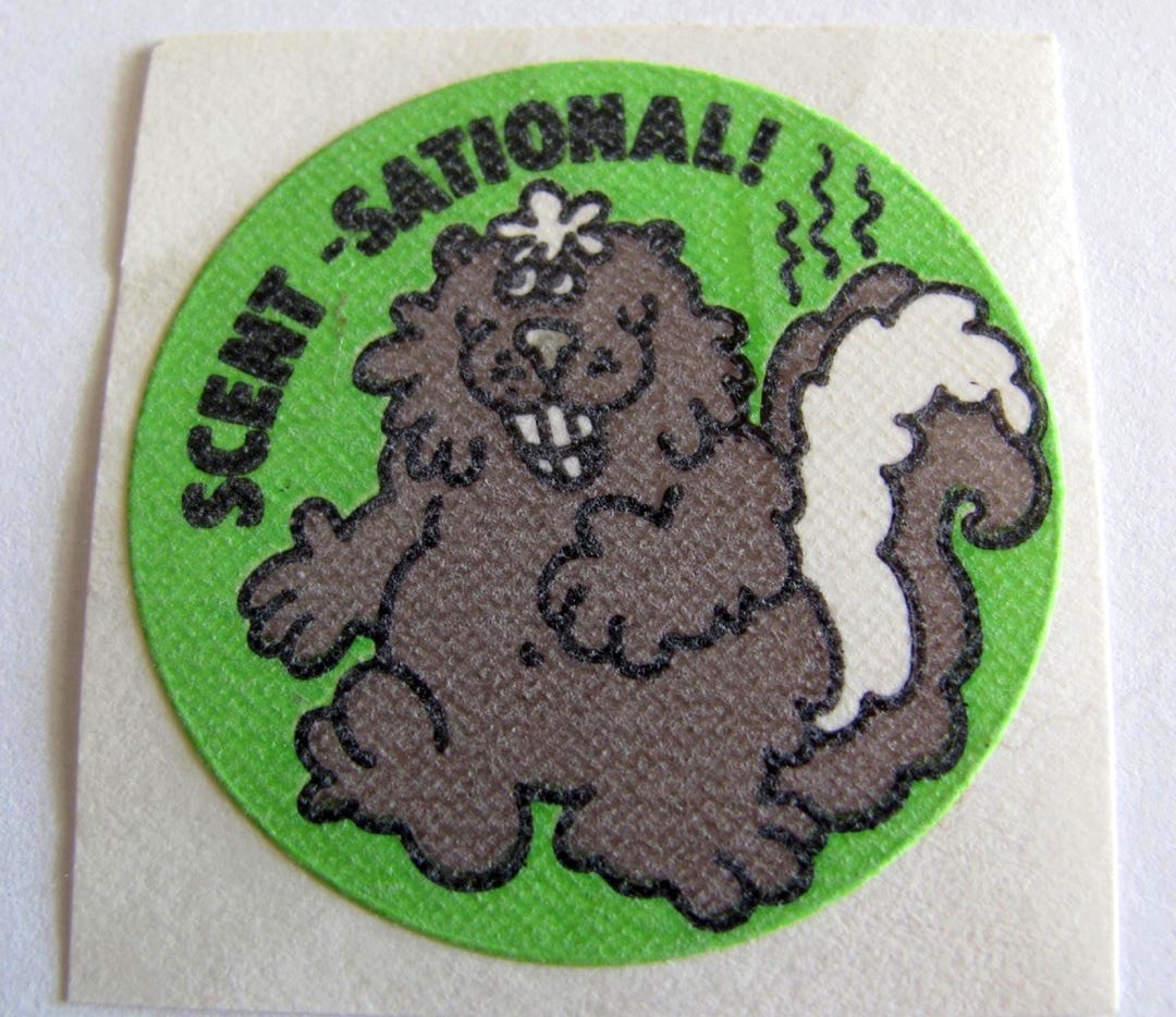 Vintage Trend Matte Scratch and Sniff Skunk Sticker - 80's Scented ...